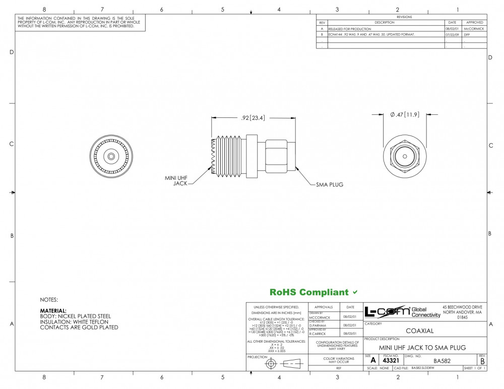L-com BA582 technical document preview