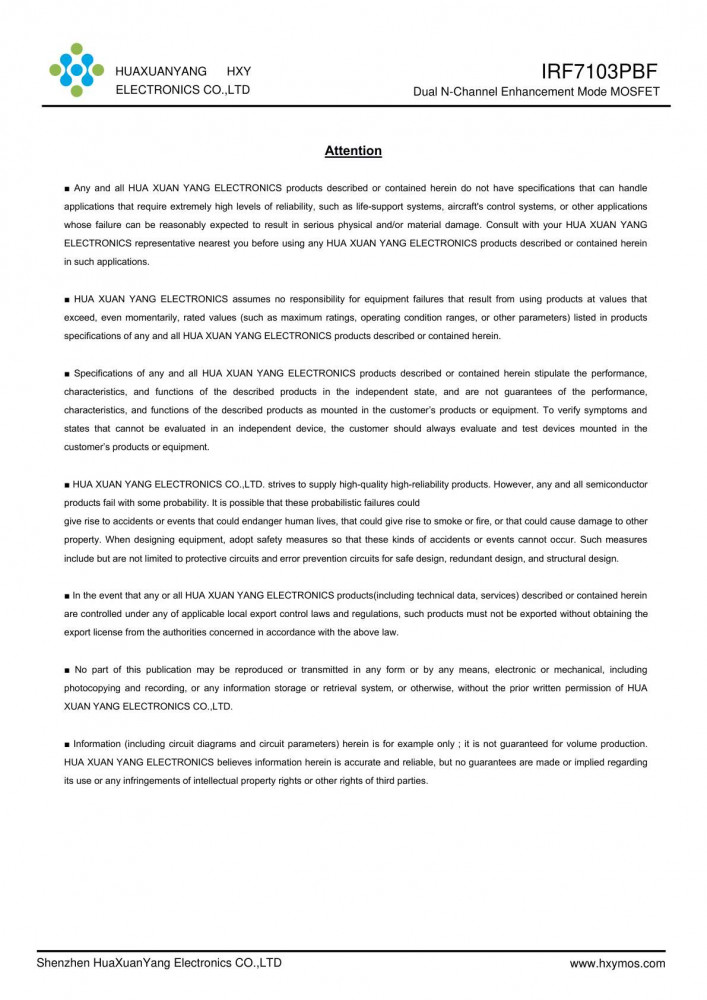 IRF7103PBF-HXY datasheet page 7