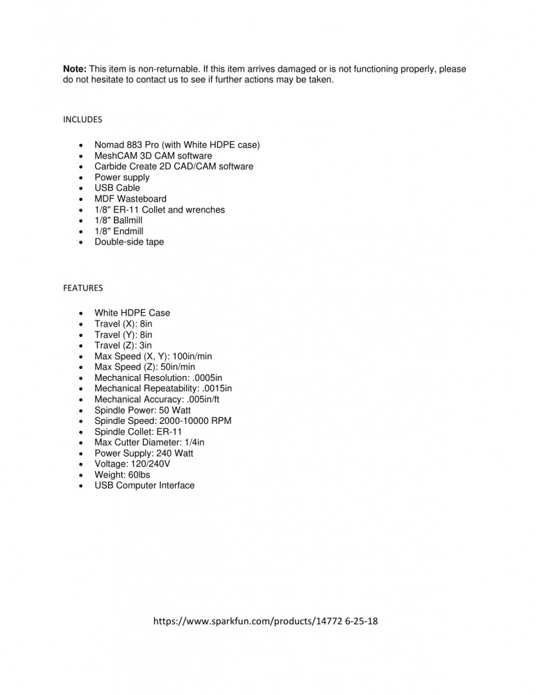 Nomad 883 Pro product documentation image, page 2