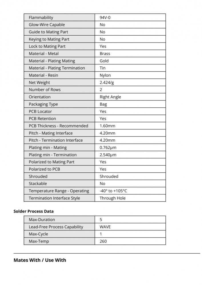 Mini-Fit Plus HCS product specification page 3