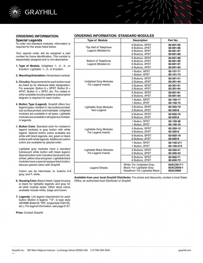 Grayhill Series 82 technical document page 6