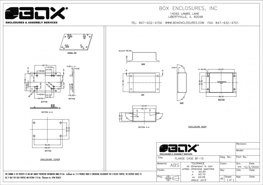 BF-15 flange case technical drawing image