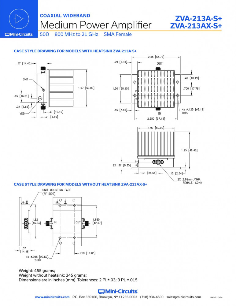 ZVA-213A-S+ datasheet page 3