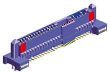 1.27mm Signal Pitch, 0.80mm Signal Pitch, 1.27mm Power Pitch SAS-3/PCIe-3 Receptacle, Vertical, Surface Mount, with Front Solder Tab, 8.15mm Height, 1.00mm Peg Length, 1.26mm Peg Diameter, 1.60mm PCB Thickness, 68 Circuits, with Cap, Embossed Tape and Ree