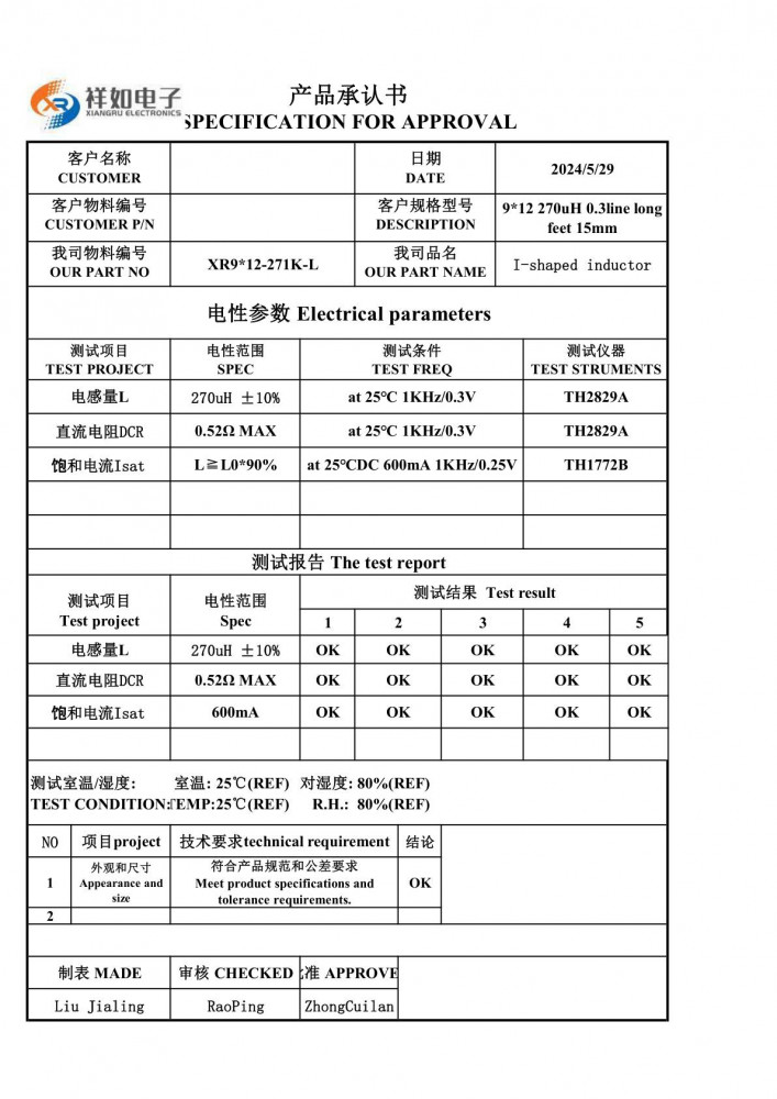 XR product approval document page 4
