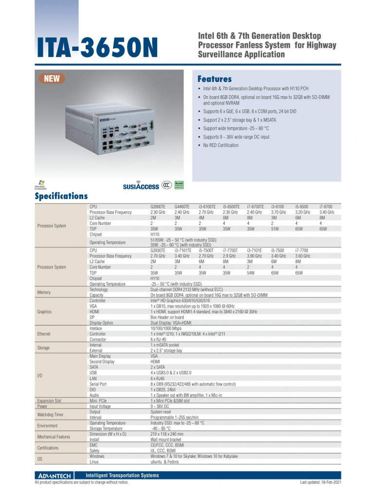 ITA-3650N product documentation, page 1