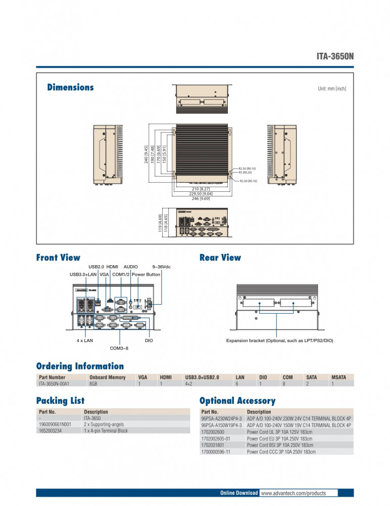 ITA-3650N product documentation, page 2