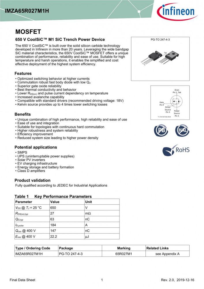 IMZA65R027M1H datasheet page 1