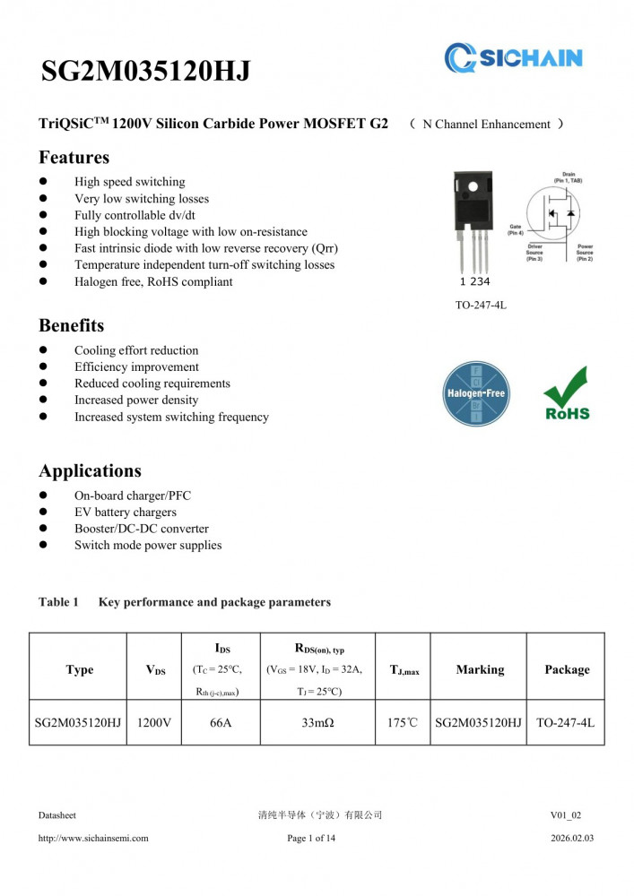 SG2M035120HJ datasheet page 1