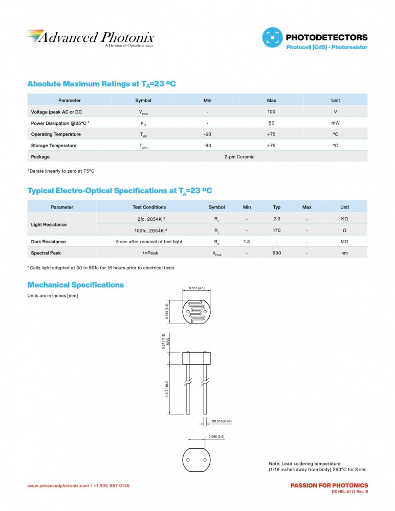 NSL-6112 technical document, page 2