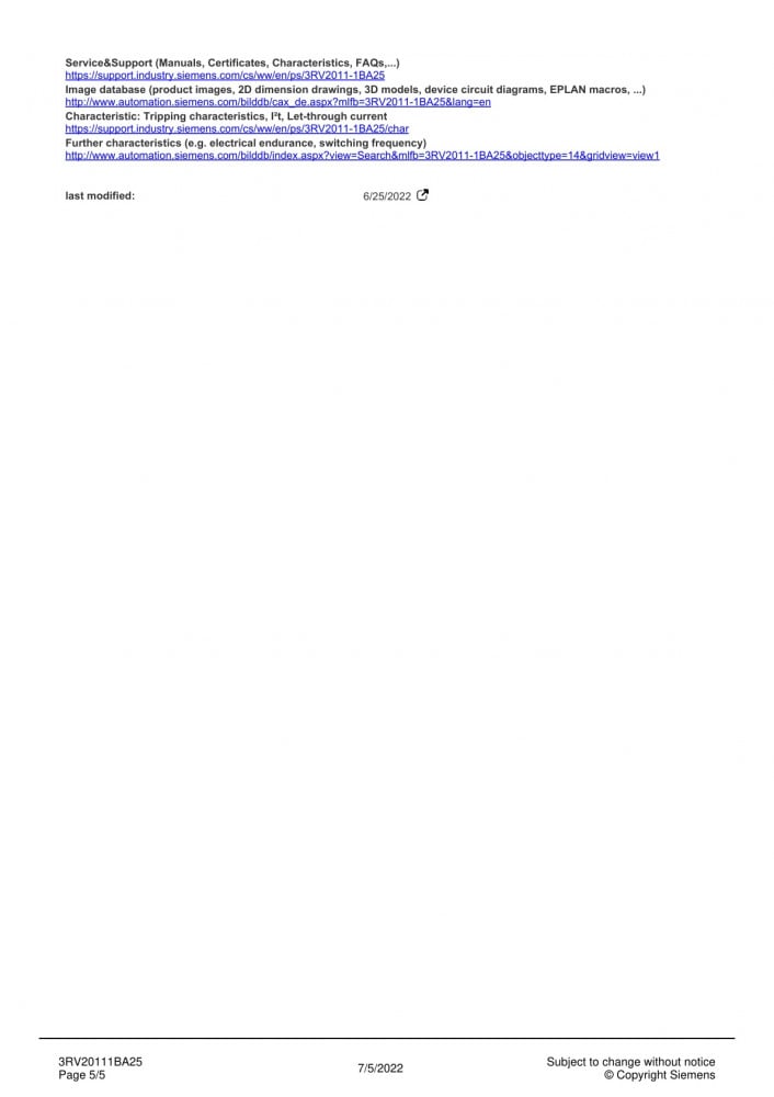 3RV20111BA25 technical document page 5