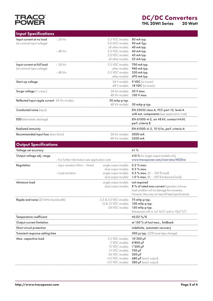 THL 20WI datasheet page 2