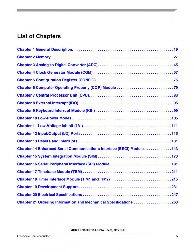 MC68HC908GR16A datasheet page 5
