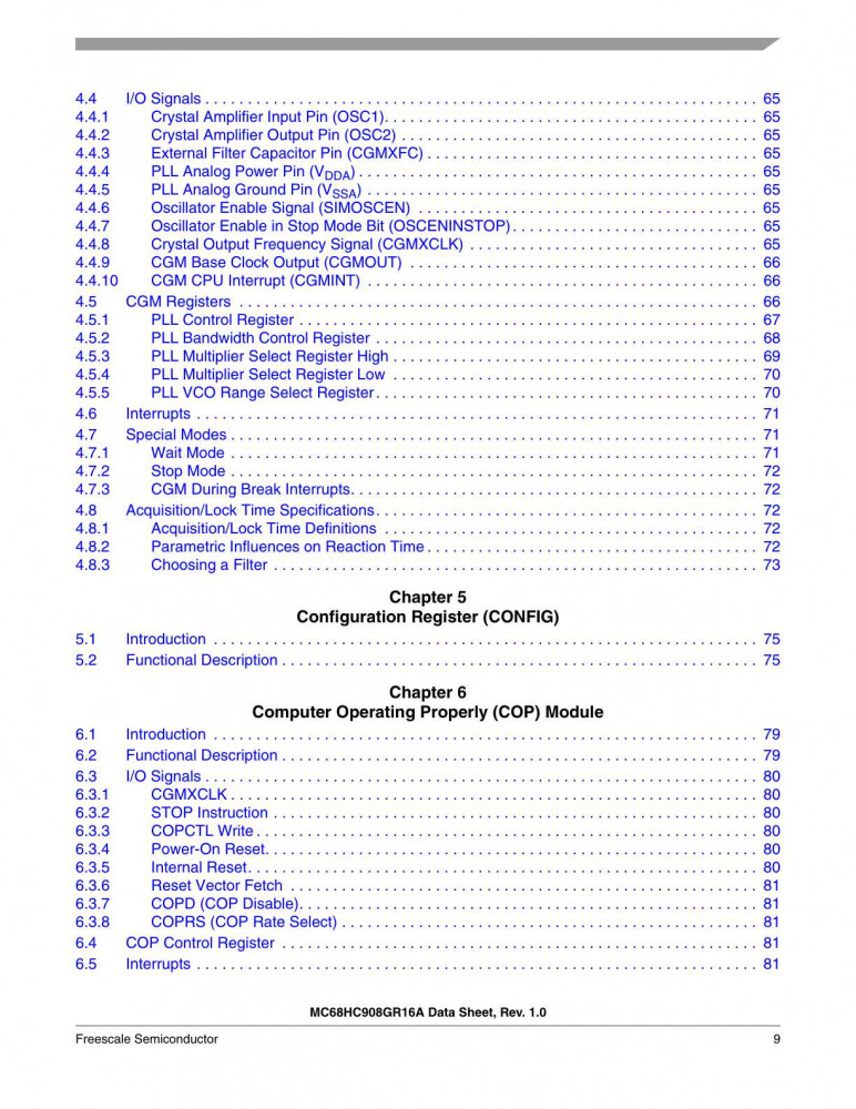 MC68HC908GR16A datasheet page 9