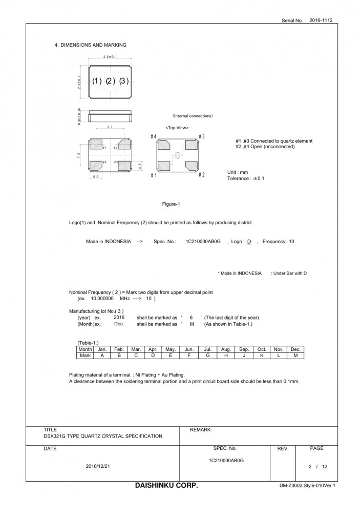 KDS DSX321G specification page 3