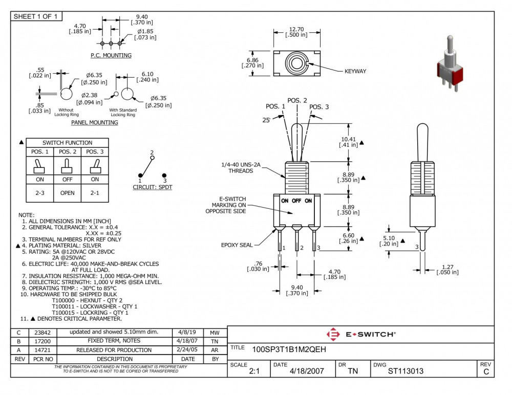 100SP3T1B1M2QEH product drawing