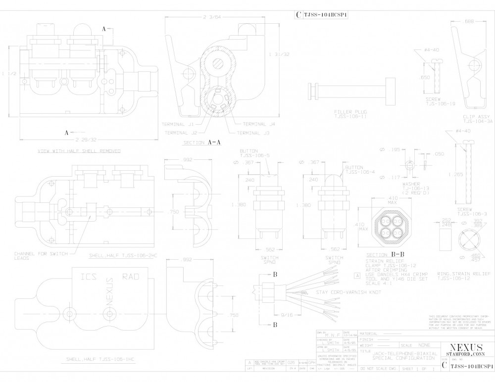 Amphenol TJSS-104HC-SP1 technical document page