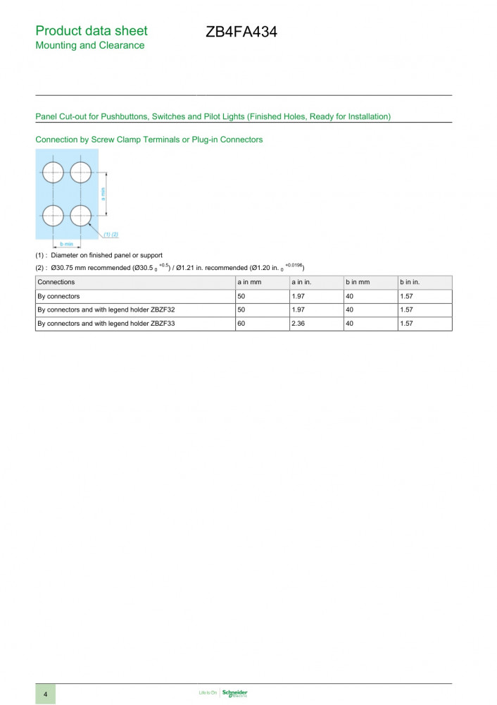 ZB4FA434 technical document page 4