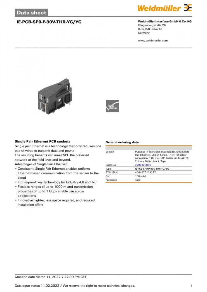Weidmüller 2795120000 documentation page 1