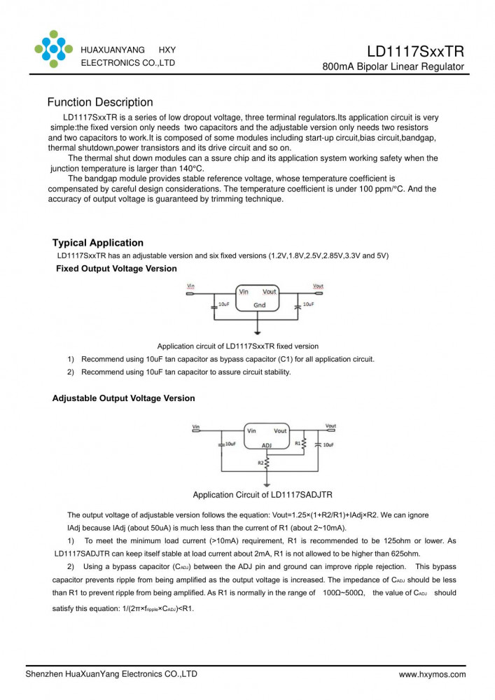 LD1117S33TR-HXY technical document page 5