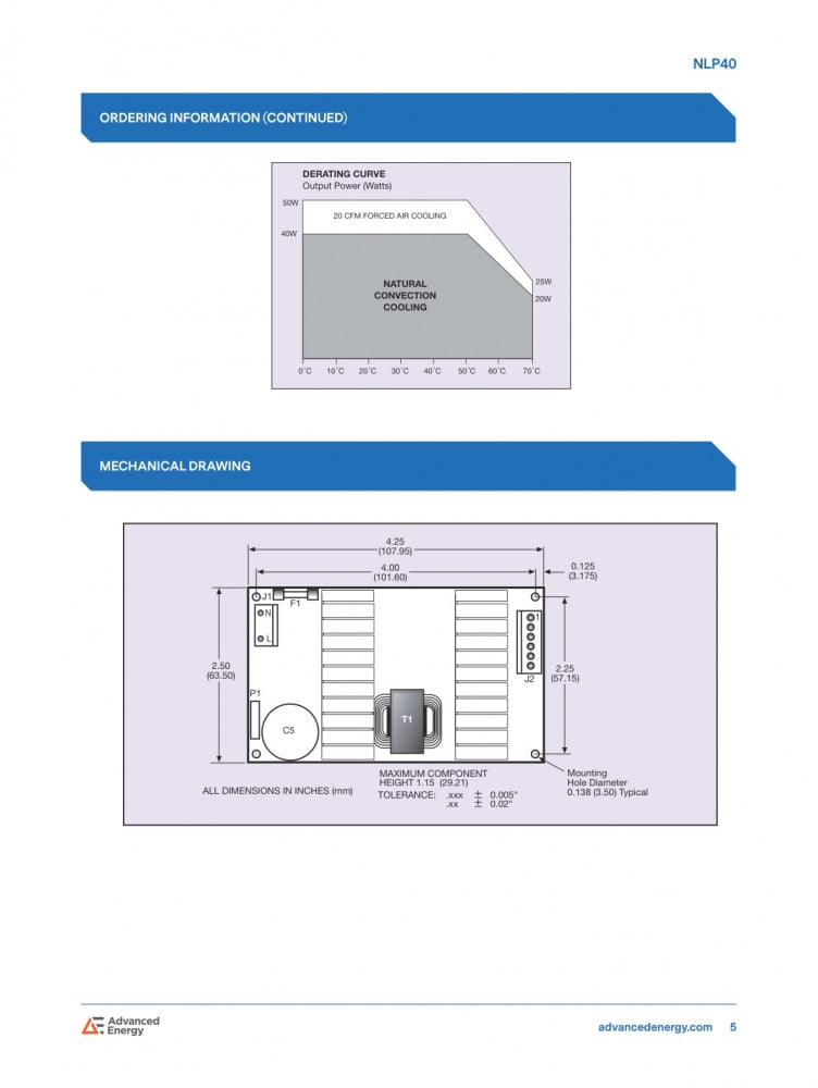 Artesyn NLP40 datasheet page 5