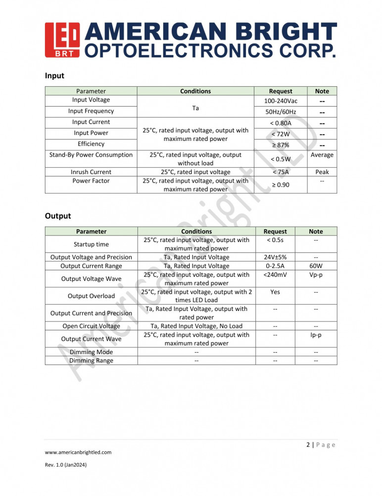 AB-D2060-V24-Q technical document page 2
