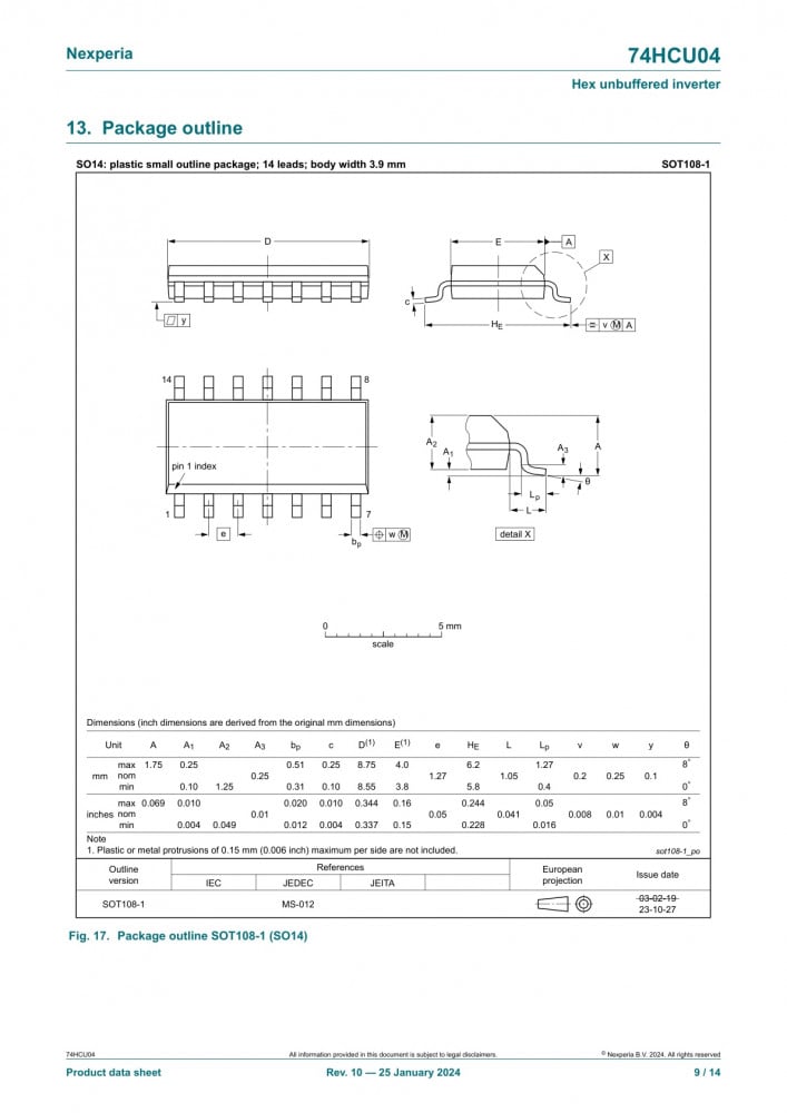 74HCU04D datasheet page 9