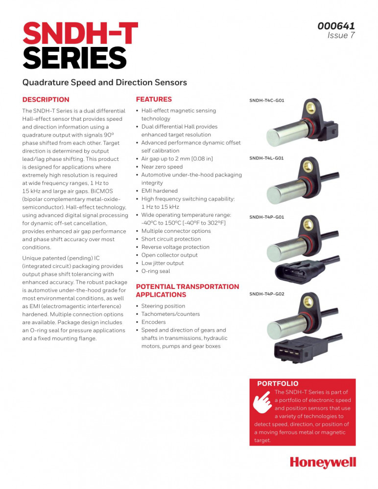 SNDH-T series document page 1