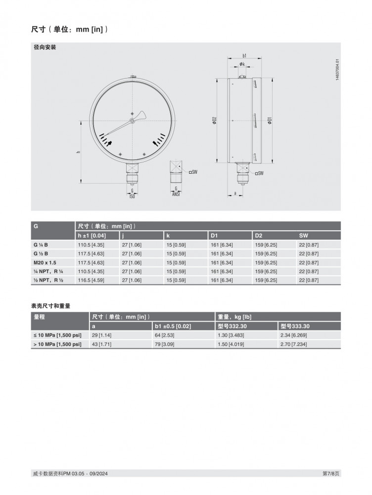WIKA 332.30 and 333.30 datasheet page 7