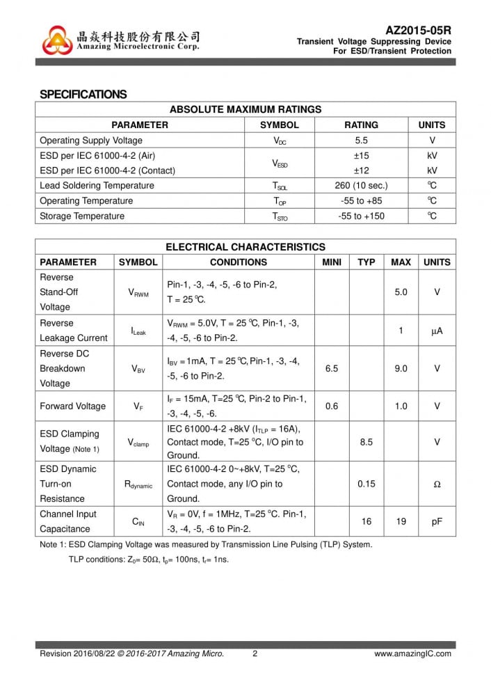 AZ2015-05R datasheet page 2