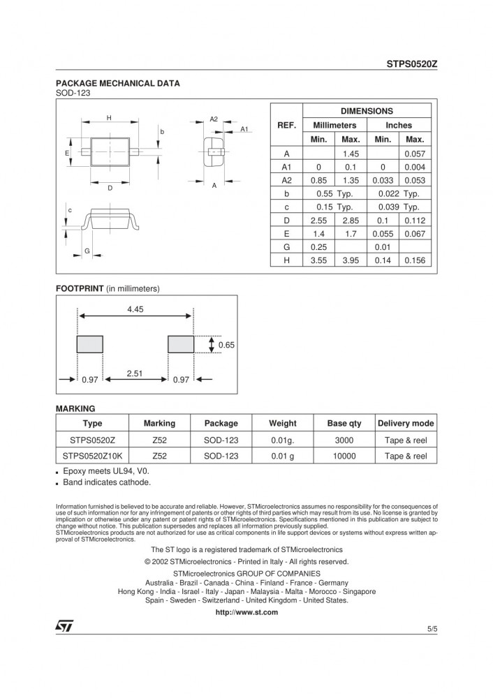 STPS0520Z datasheet page 5