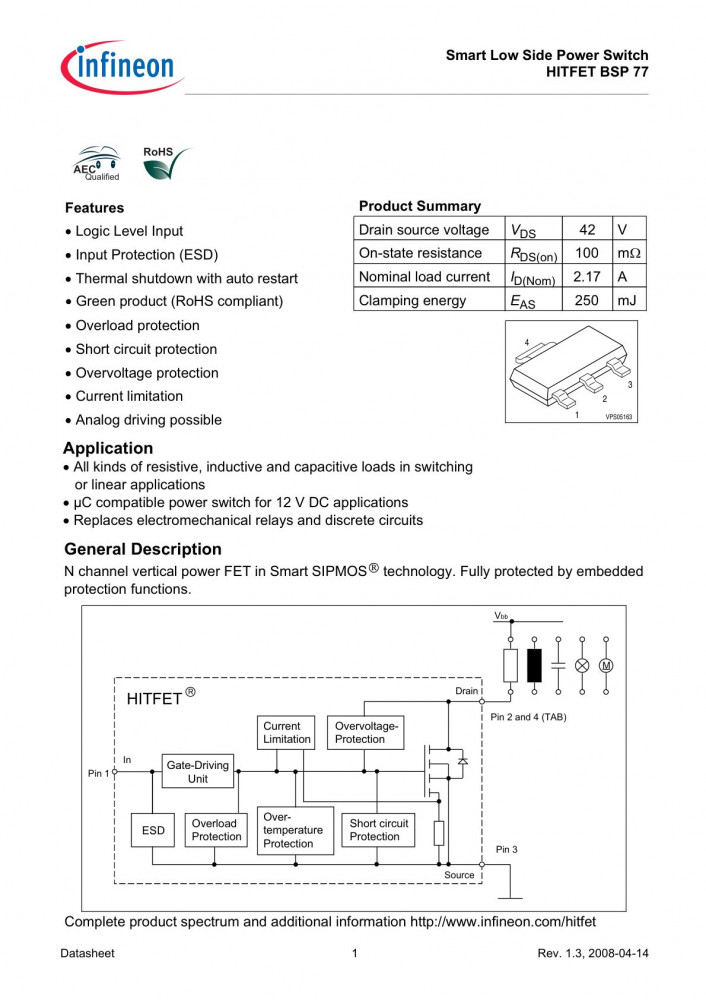 BSP77E6433 datasheet page 1