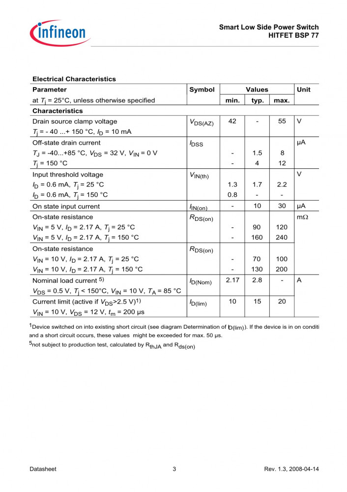 BSP77E6433 datasheet page 3