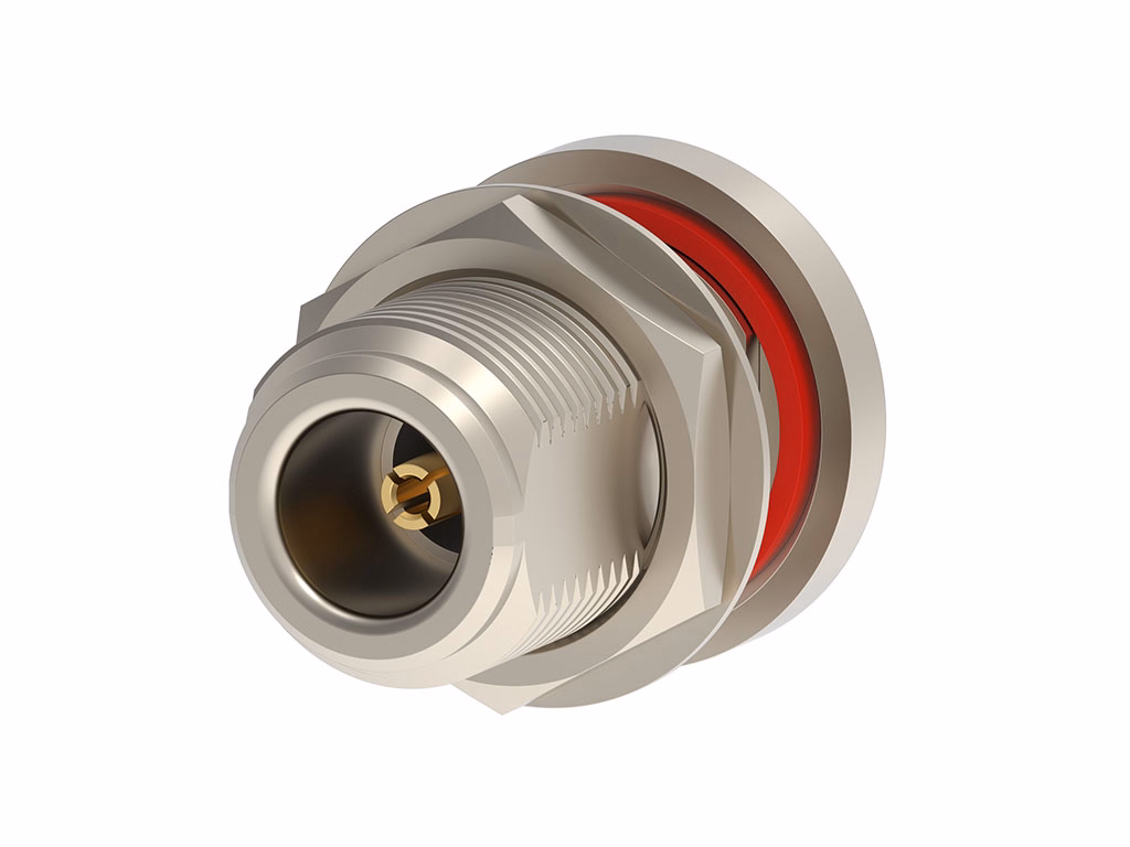 N Plug, Straight, Crimp, RG-213 Cable, Brass Body, Tri-Metal Plating, Tray, 50 Ohms