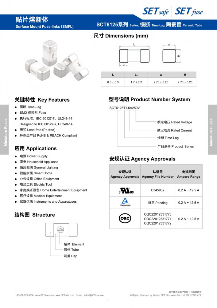 SCT6125T2A250V technical document page 1