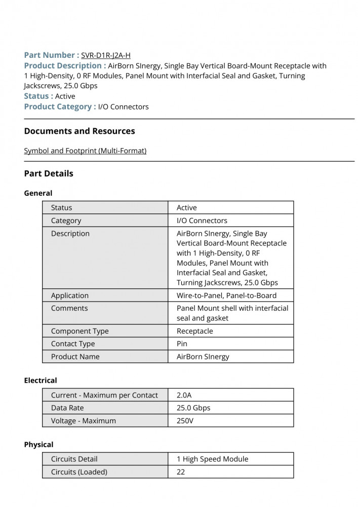 SVR-D1R-J2A-H technical document page 1