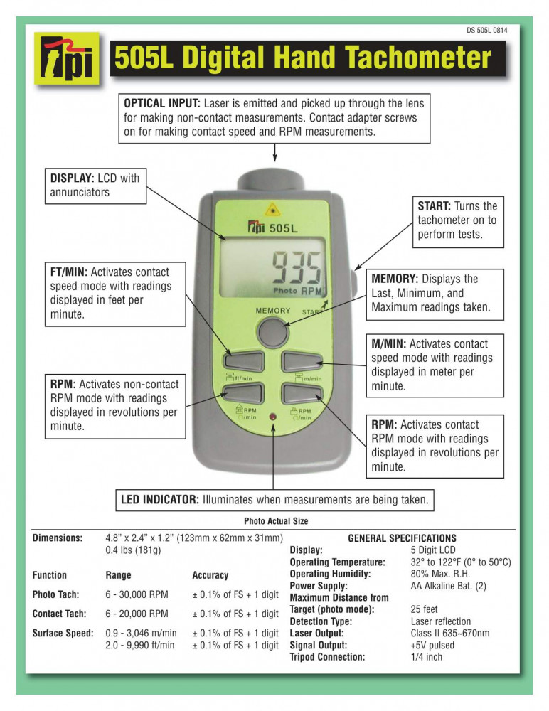 TPI 505L technical document page 2