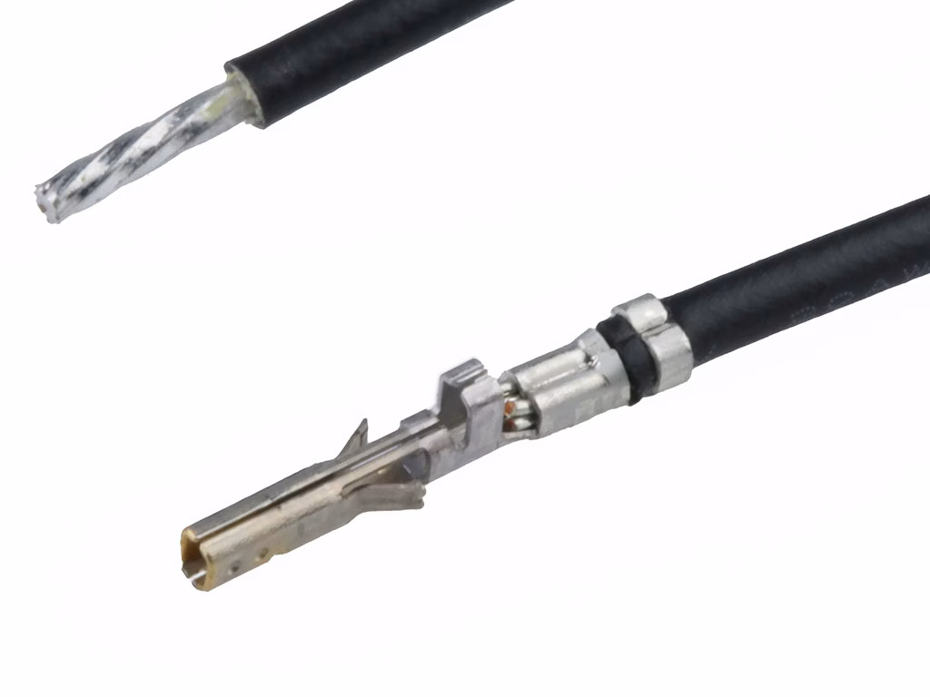 Pre-Crimped Lead Micro-Fit+ Female-to-Pigtail, 0.38µm Gold (Au) Plating, 300.00mm Length, 24 AWG, Black