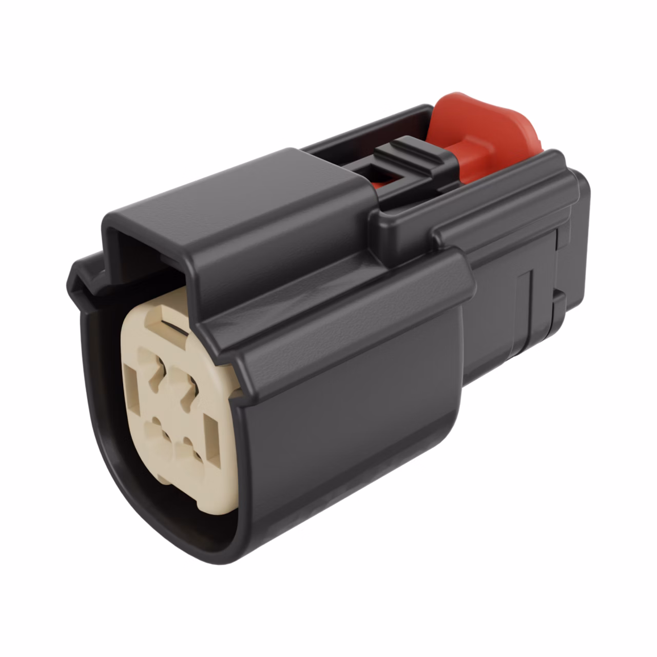 MX150 Mat-Sealed Female Connector Assembly, Dual Row, 4 Circuits, Keying  Option A, with Connector Position Assurance, with Open Lengthened Grommet Cap, Black for sale