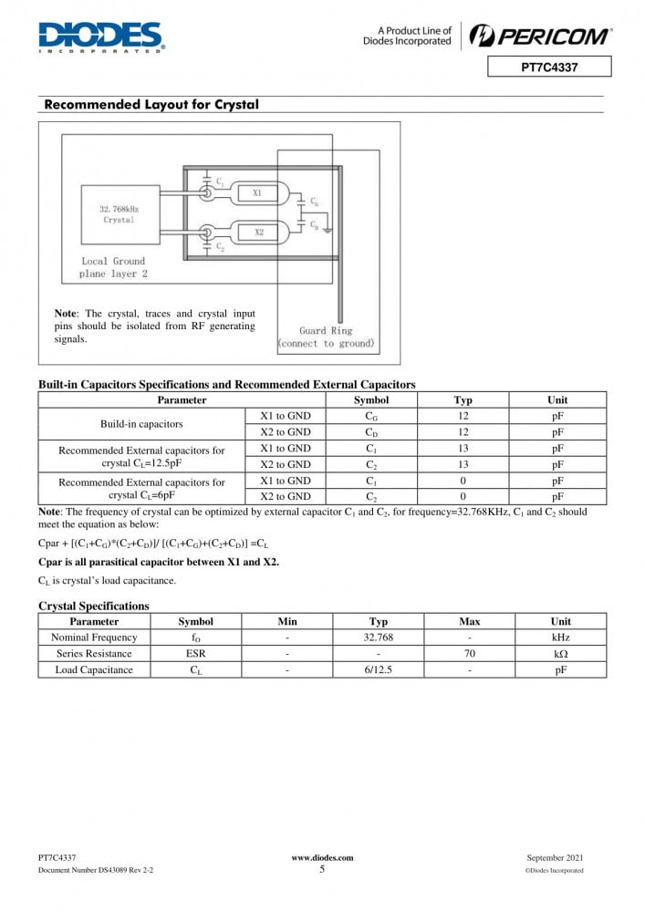 PT7C4337 datasheet page 5