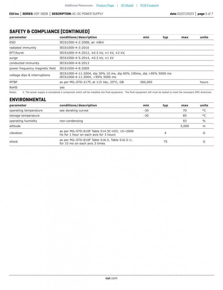 VOF-S60B series datasheet page 3
