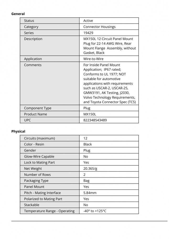 MOLEX 194290015 technical document image 2