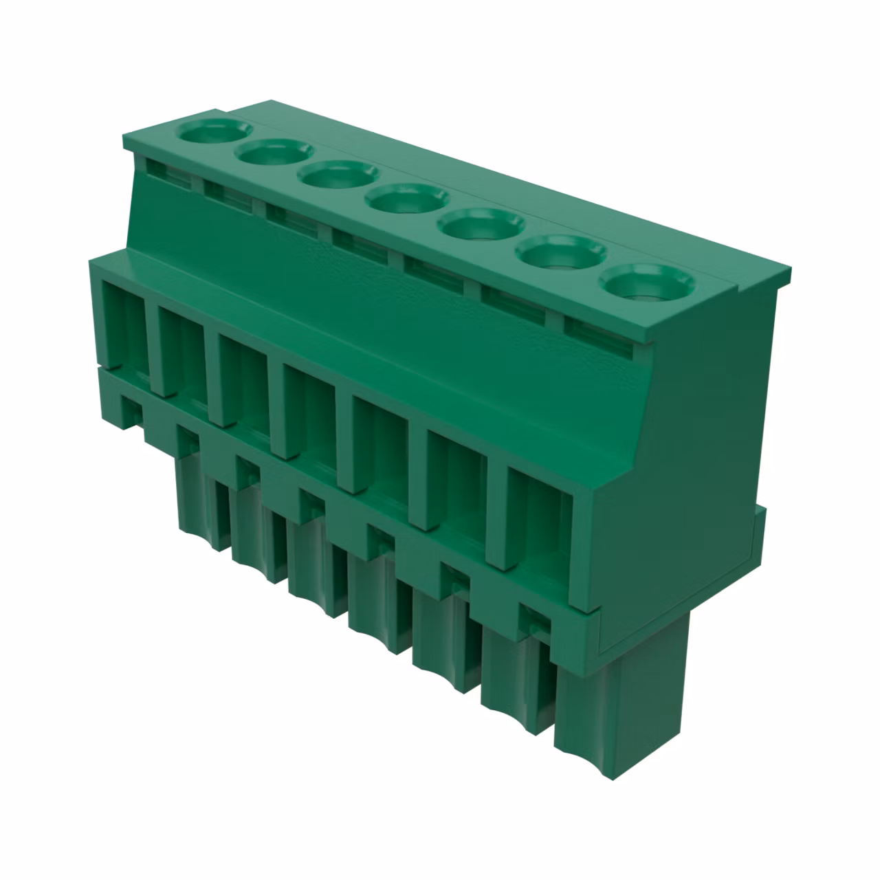 3.81mm Pitch Eurostyle Vertical Plug, with Reverse Imprinting, Rear Wire  Entry, Green Housing, 7 Circuits for sale