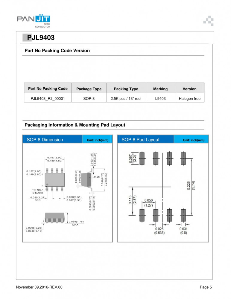 PJL9403 technical document page 5
