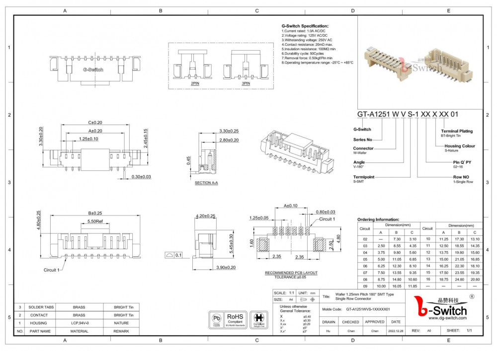 GT-A1251WVS-105SBT01 technical document preview