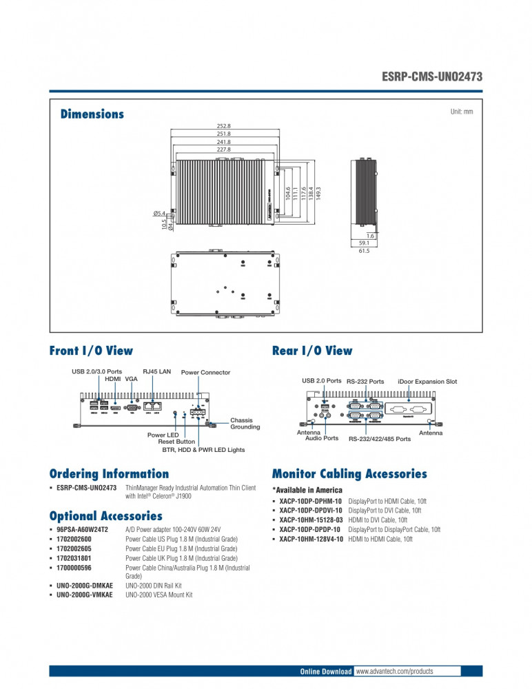 ESRP-CMS-UNO2473 technical document, page 2