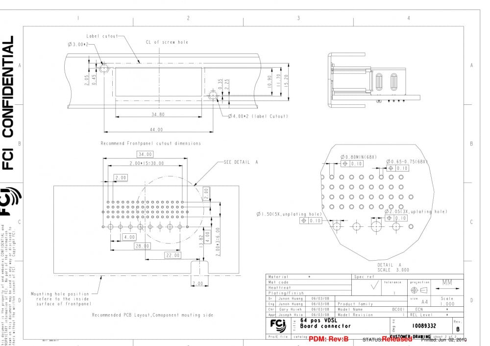 Amphenol 10089332 drawing sheet 2
