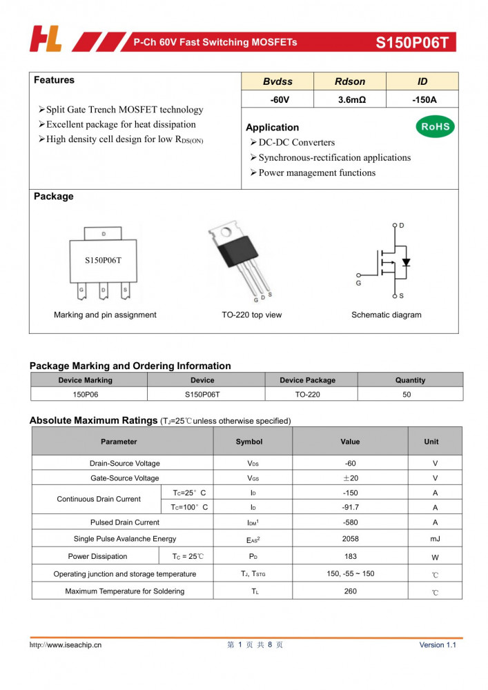 S150P06T datasheet page 1