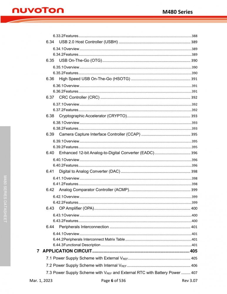 M480 Series Datasheet page 6