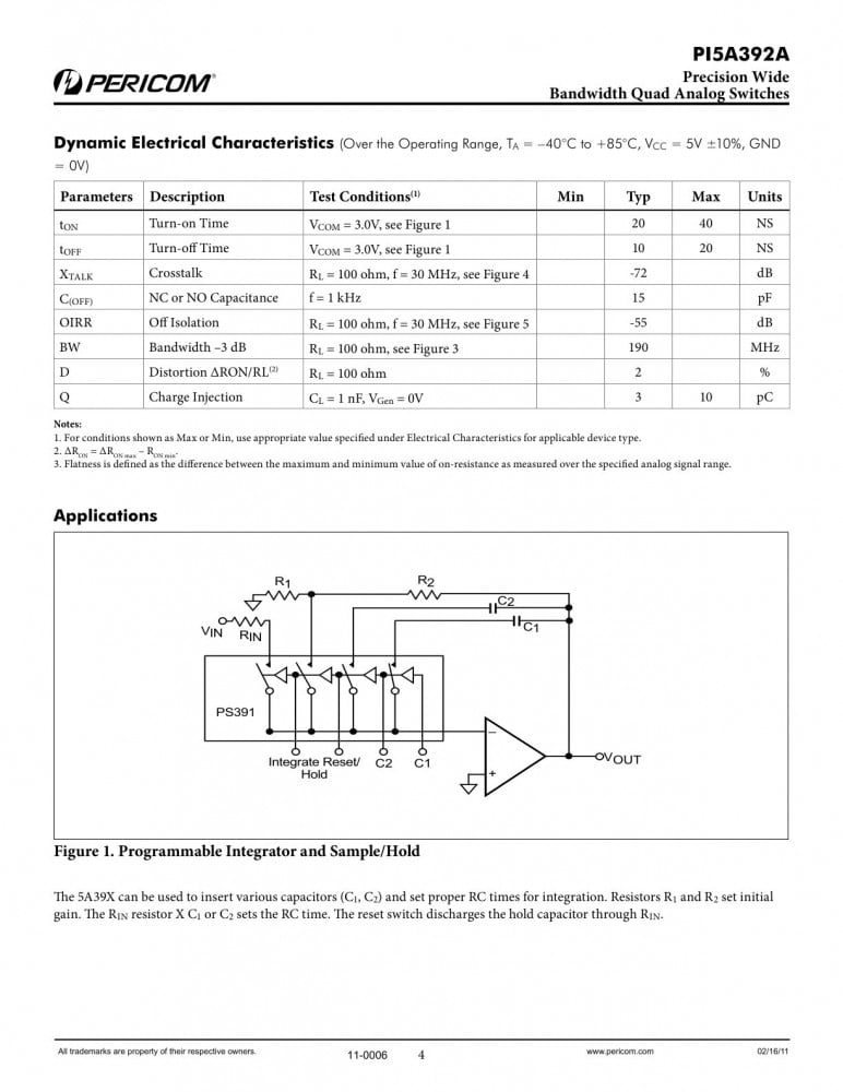 PI5A392AQEX datasheet page 4